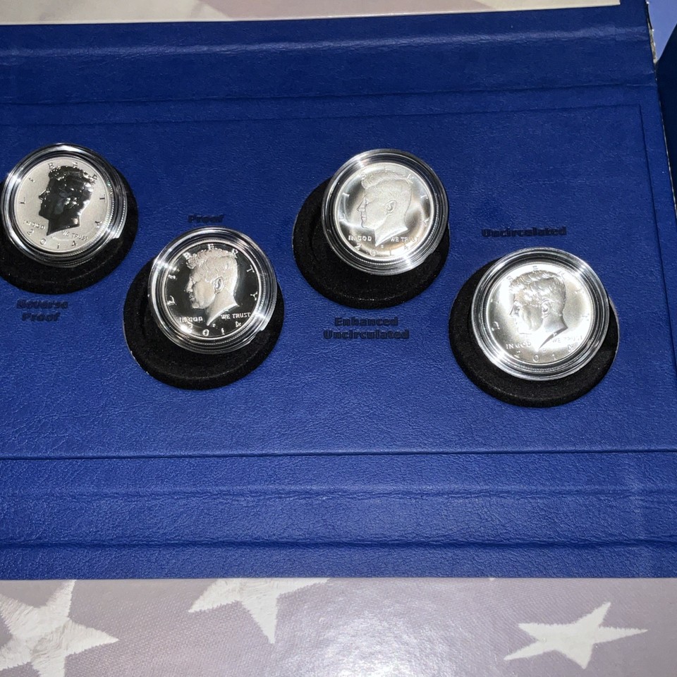 2014 USA 50th ANNIVERSARY KENNEDY HALF DOLLAR SILVER 4-COIN SET - w/Box & COA | eBay