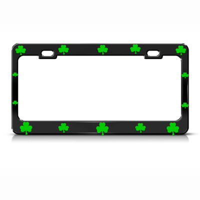 SHAMROCK LUCKY IRISH BLACK Heavy Duty Metal IRISH License Plate Frame ...