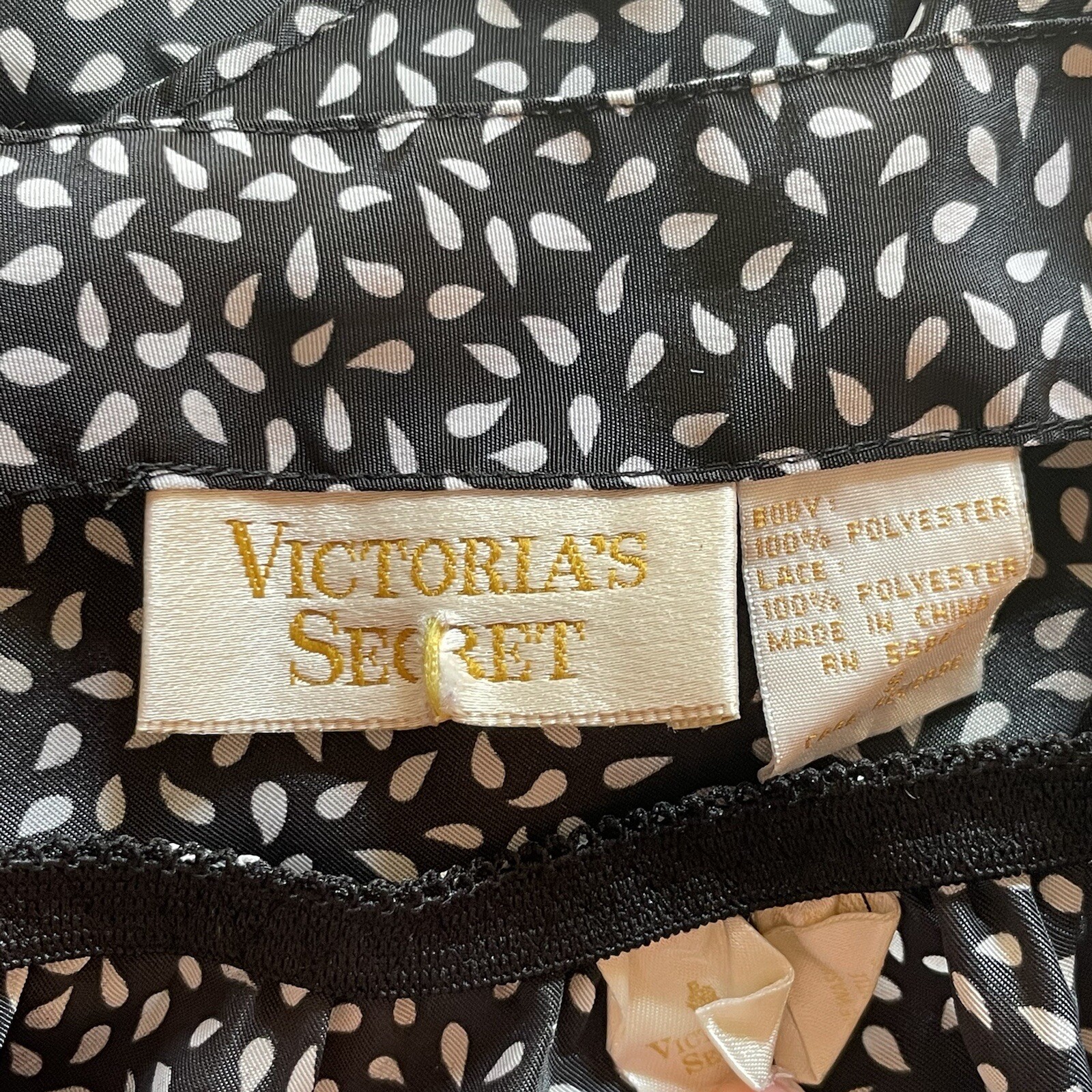 Vintage Gold Crown Label Victoria’s Secret Black & Wh… - Gem