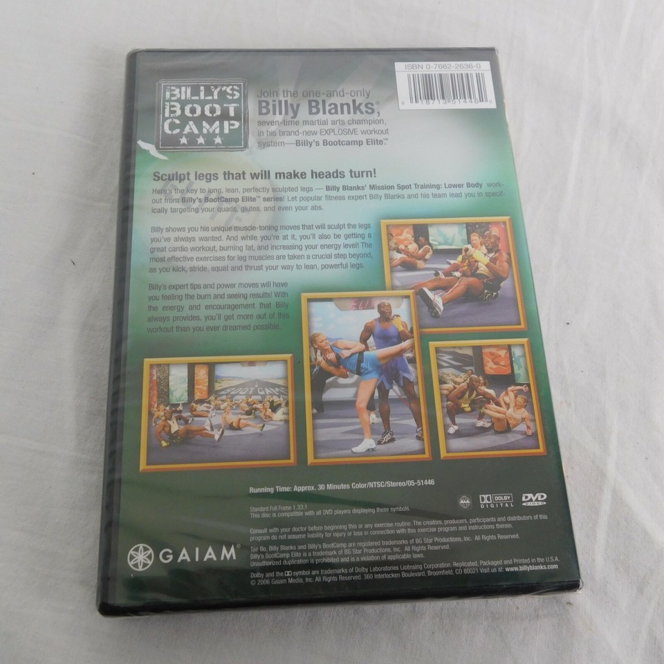 Lot of 5 Billy Blanks Boot Camp DVDs Elite Mission 1 2 3 Lower Body 8 ...