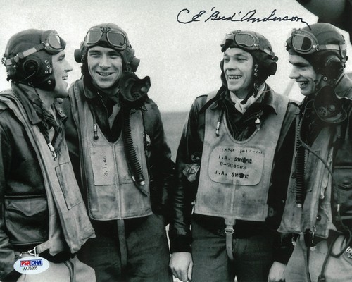 CE BUD ANDERSON SIGNED 8X10 PSA DNA AA75205 WWII ACE 16.25V ...