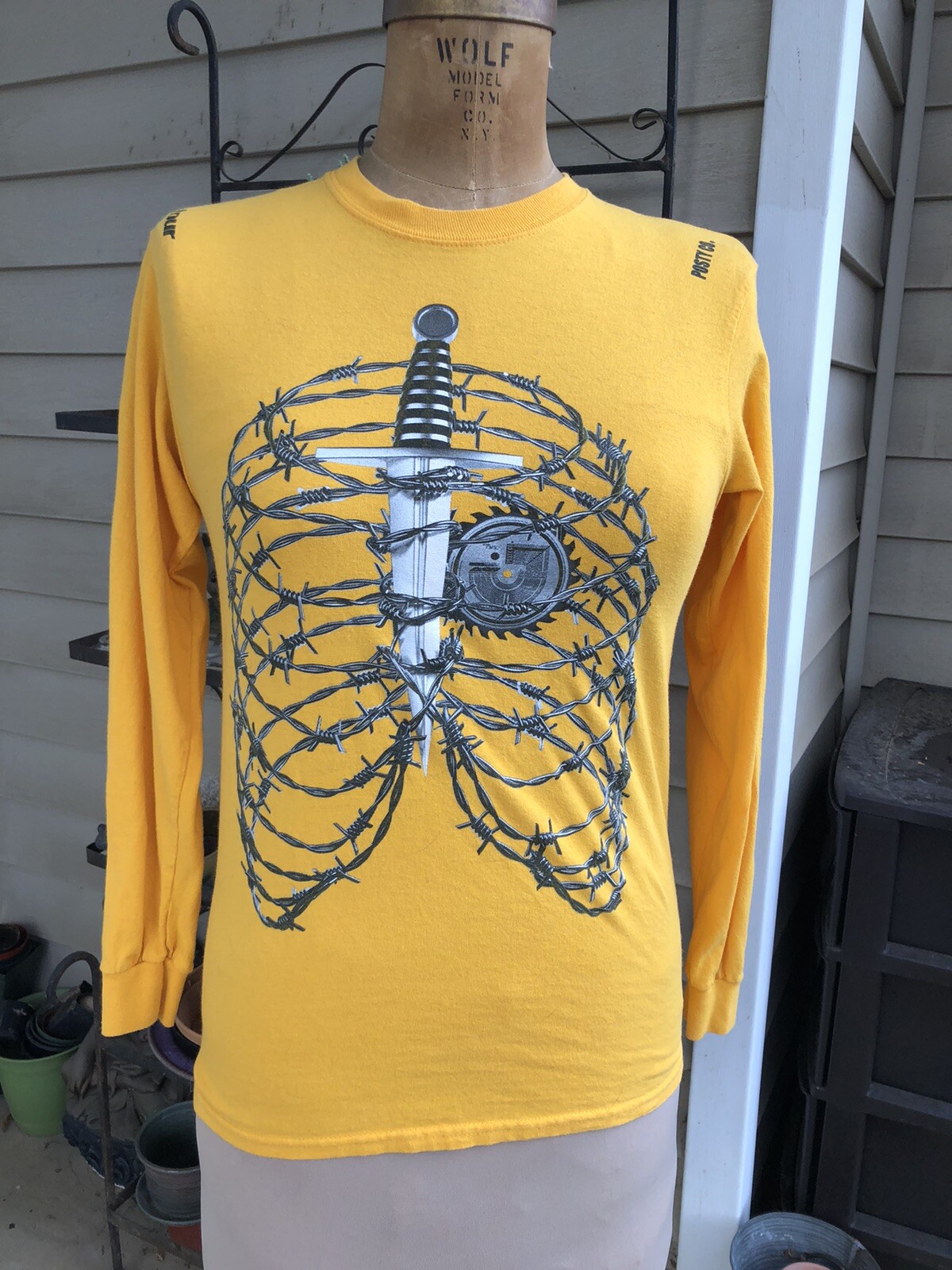 Post Malone Skeleton Barbed Wire Long Sleeve Tour Shi… - Gem