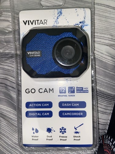 Vivitar DVR 757HD Go Action Cam Blue Waterproof Dash Cam 2” Screen ...