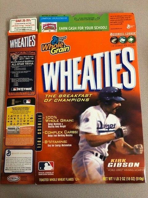 Kirk Gibson Wheaties Box 2003 Los Angeles Dodgers MLB Baseball World ...