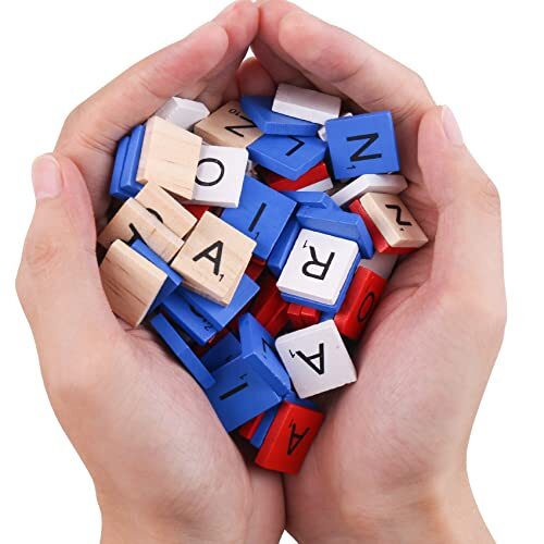 400 Pcs Wood Scrabble Tiles DIY Wooden Scrabble Letters for Spelling ...