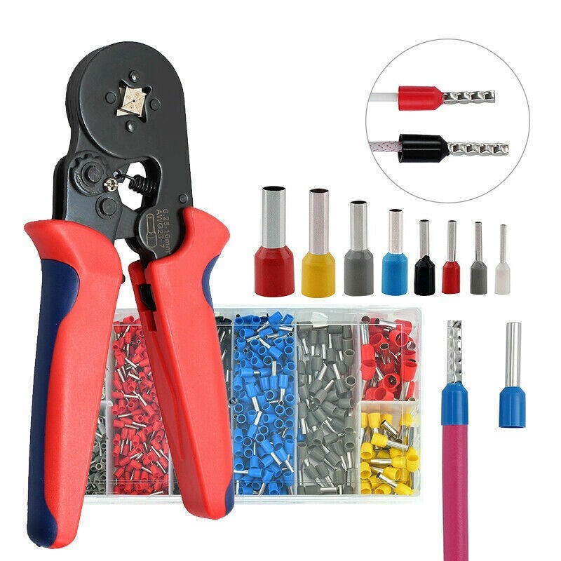 Ferrule Crimping Tool Kit AWG 23-7 Self-Adjustable Ferrel Crimper Kit ...