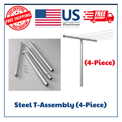 Steel Outdoor Clothesline Single T-Post, Silver | eBay