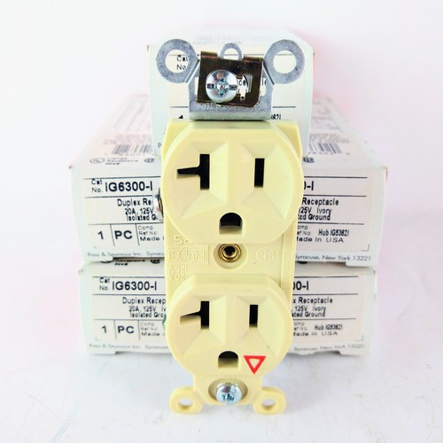 5 Pass & Seymour IG6300-I Duplex Isolated Ground Receptacles 20A 125V ...