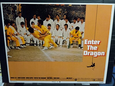 Lobby Card 1973 ENTER THE DRAGON Peter Archer Jim Kelly fight Bruce Lee ...