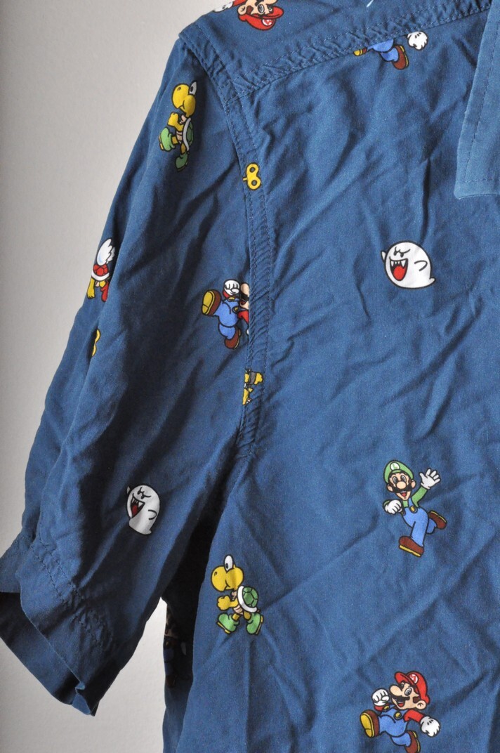 Super Mario Size Medium Teal Blue Mario luigi nintendo character print ...