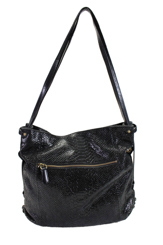 Or'Yany Women's Hobo Snap Closure Textured Shoulder Handbag Black Size ...