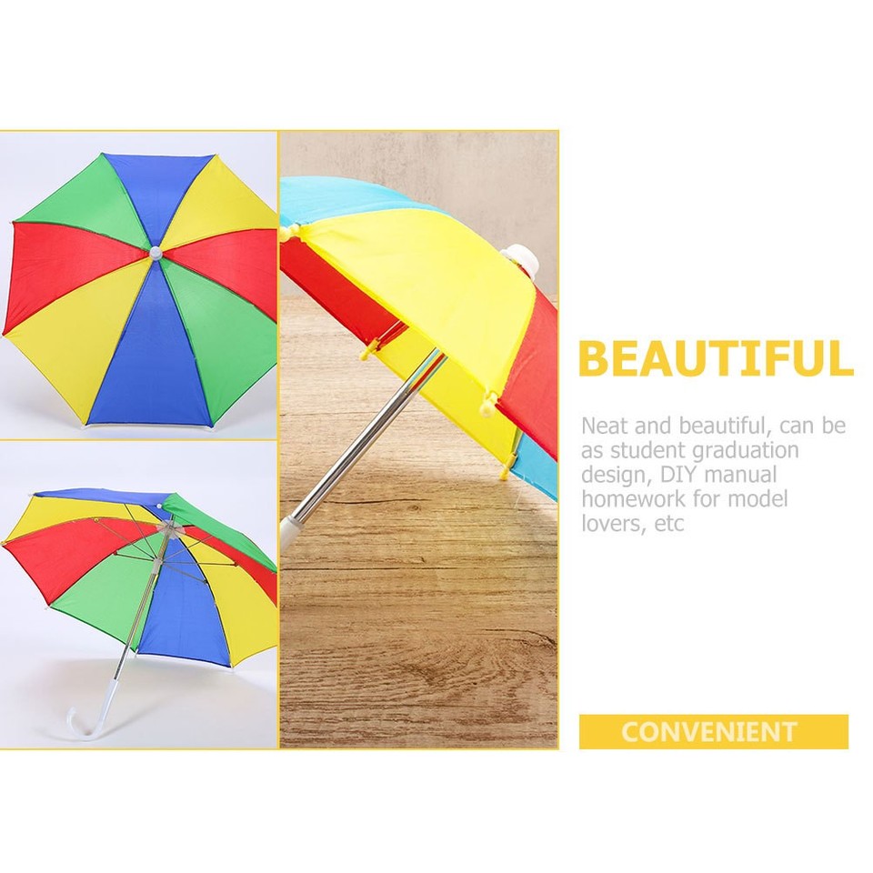 8 Pcs Tabletop Umbrella Decor Miniature Sunny Rainy Props Compact ...