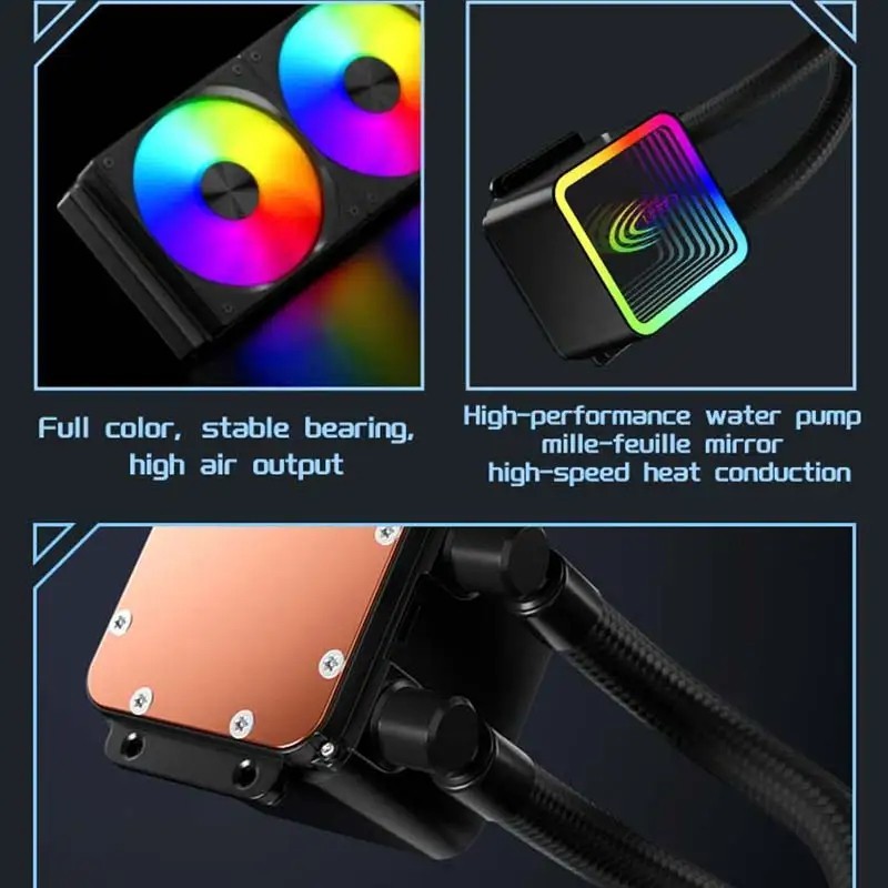LX30 360MM AIO Cooler CPU Water Liquid Cooling Kit ARGB LED Fans For ...