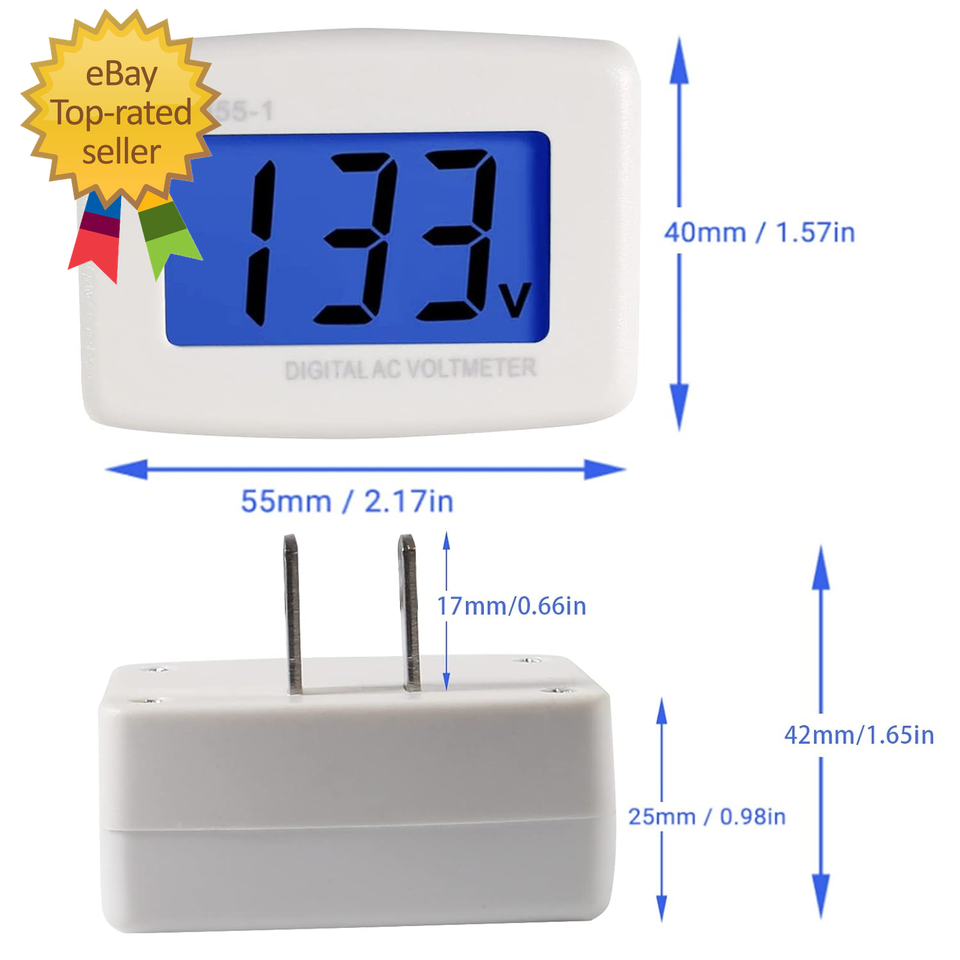 Plug in Volt Meter 4Pcs Flat US Plug AC 80-300V LCD Digital Voltmeter ...