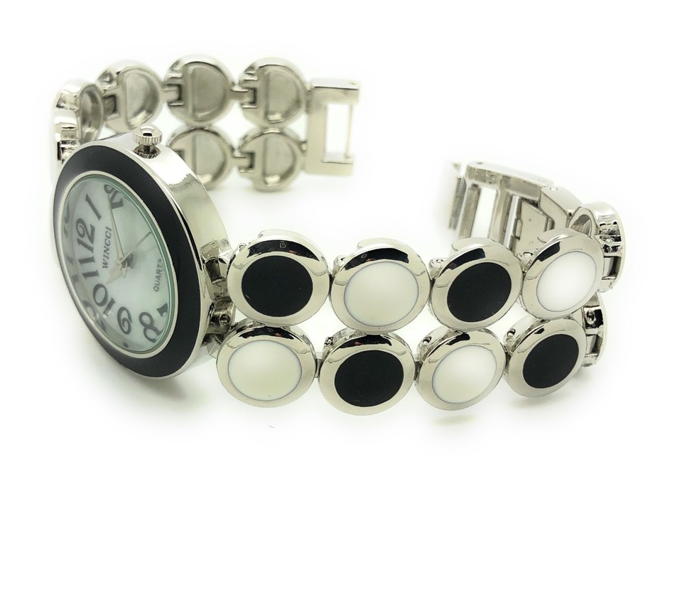 Wincci Ladies Enamel Metal Link Bracelet Fashion Watch Round Case Pear ...