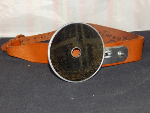 Old Doctor's Head Mirror Reflector Leather Strap Adams Vintage Medical ...