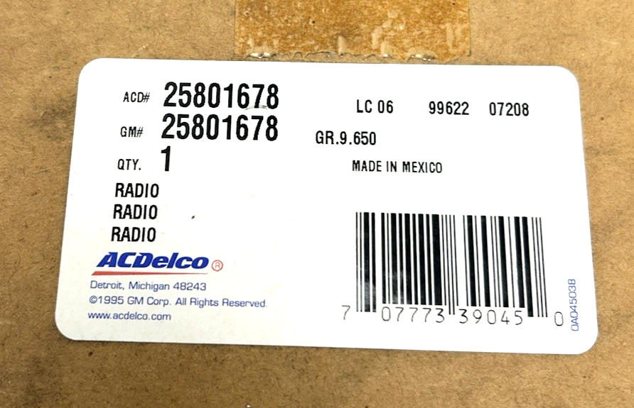 25801678 OEM ACDelco Navigation CD DVD Radio 2008-2011 Cadillac DTS SRX ...