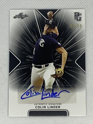 2021 LEAF PERFECT GAME AUTO COLIN LINDER BLACK PAPER 50/50 | eBay