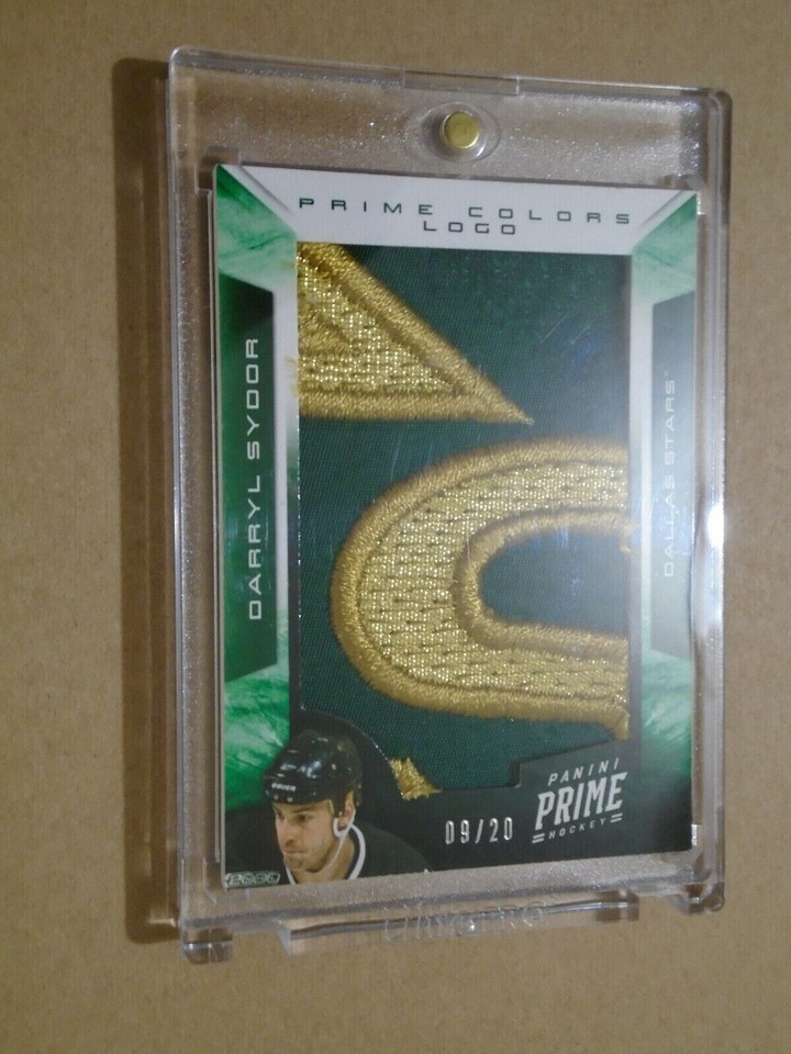 2012-13 PANINI PRIME COLORS LOGO, DARRYL SYDOR, DALLAS STARS, GAME WORN ...