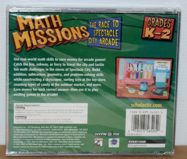 Scholastic Math Missions: The Race to Spectacle City Arcade (Grades K-2 ...