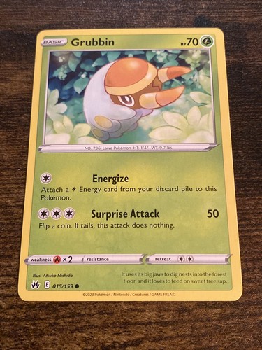 Grubbin 015/159 Crown Zenith Pokemon Card L8270* | eBay