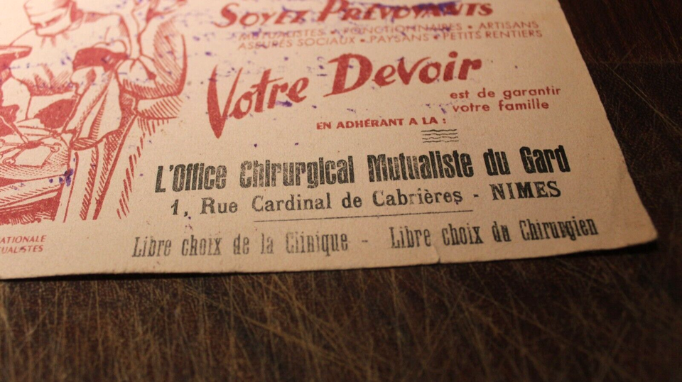 Rare Buvard Occasion Office Chirurgical Mutualiste Nimes Fon | eBay