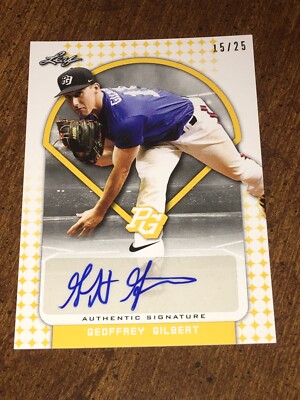GEOFFREY GILBERT 2018 Leaf Perfect Game AUTOGRAPH #15/25 Clemson N.Y ...