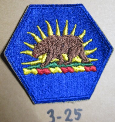 US Army shoulder color CALIFORNIA NATIONAL GUARD HQ PATCH CA color cut ...