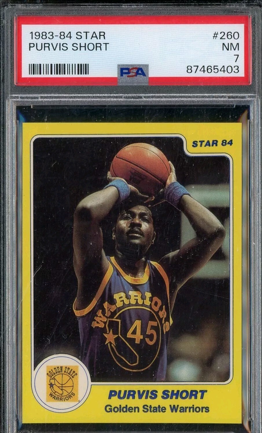 1983 Star Basketball #260 Purvis Short Golden State Warriors PSA 7 NM ...