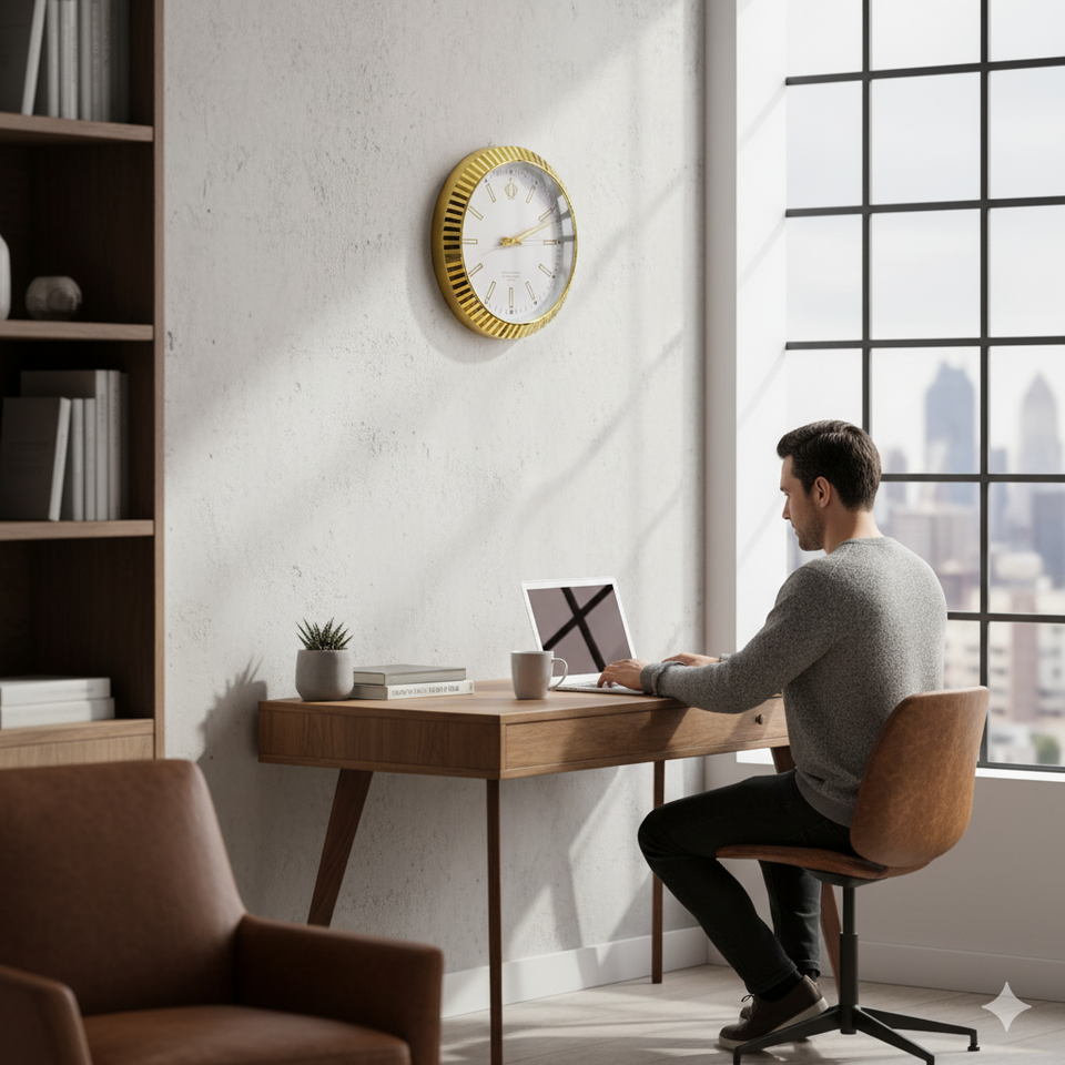 Wall Clock Modern Silent Quartz Needle Luxury Wall Clock Silent 12 ...