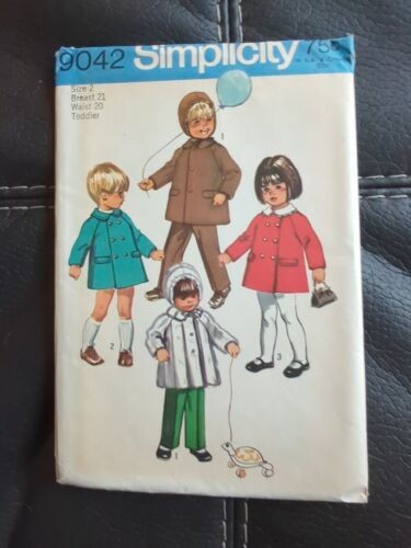 Simplicity 9042 Sewing Pattern Coat Pants Size 2 Toddler Precut Vintage ...