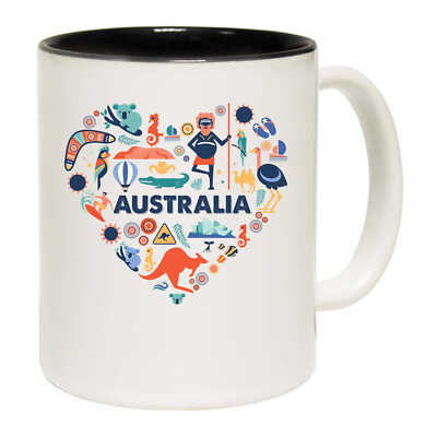 Australia Love Heart Icons Ozzie Country - Funny Novelty Coffee Mugs ...