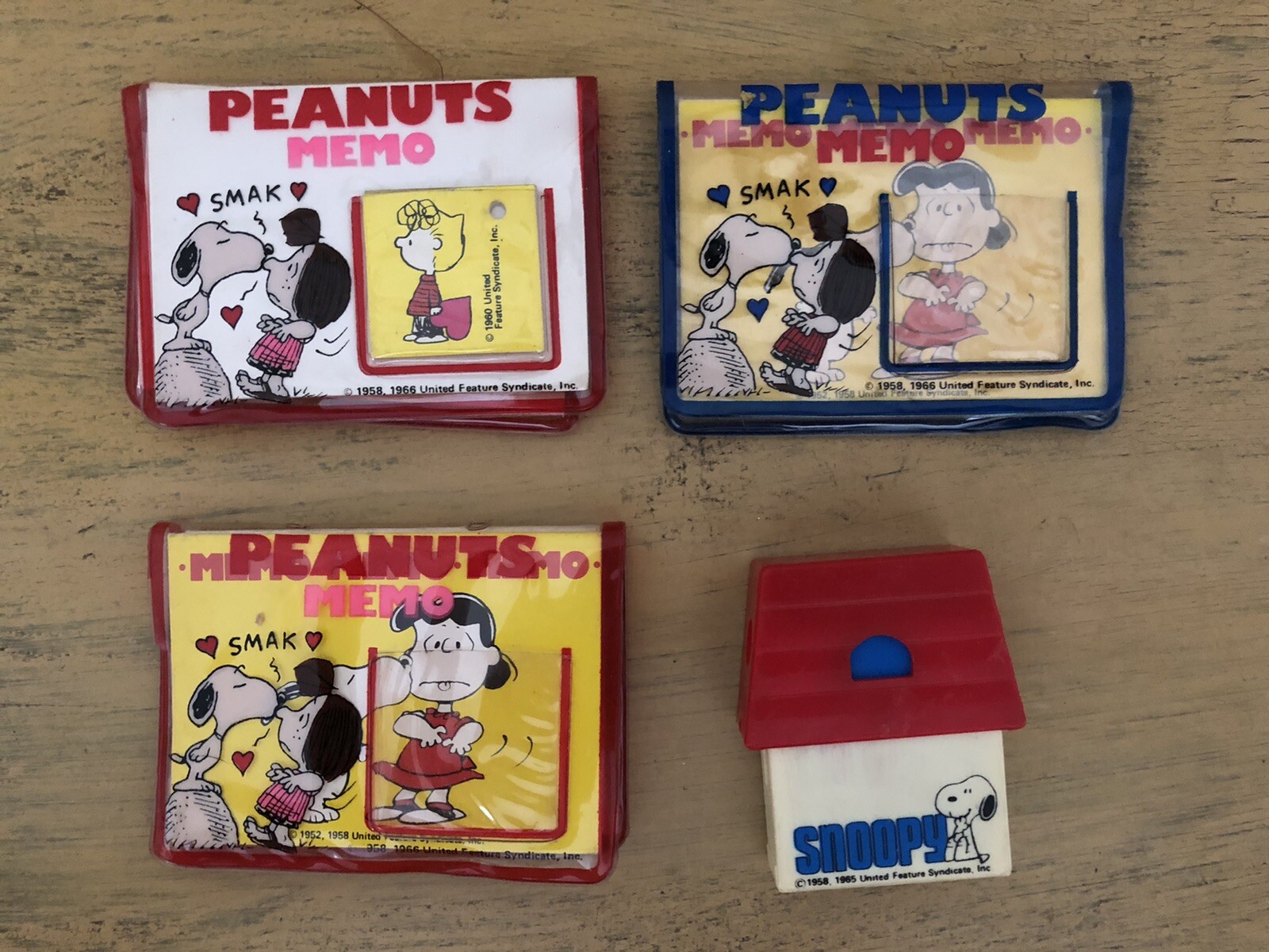 Snoopy Lucy Peanuts Memo Pads Lot Of 3 And Sharpener FLAWED Vintage | eBay