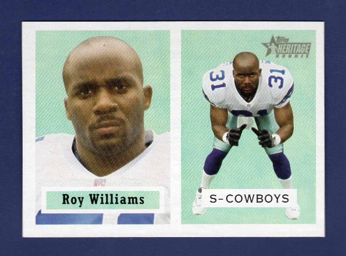 2002 Topps Heritage Football Black Back #175 Roy Williams Dallas ...