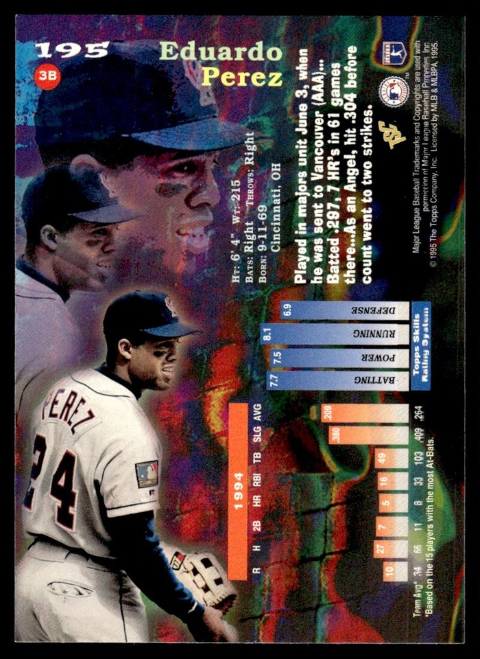 1995 Topps Stadium Club World Series Eduardo Perez California Angels ...