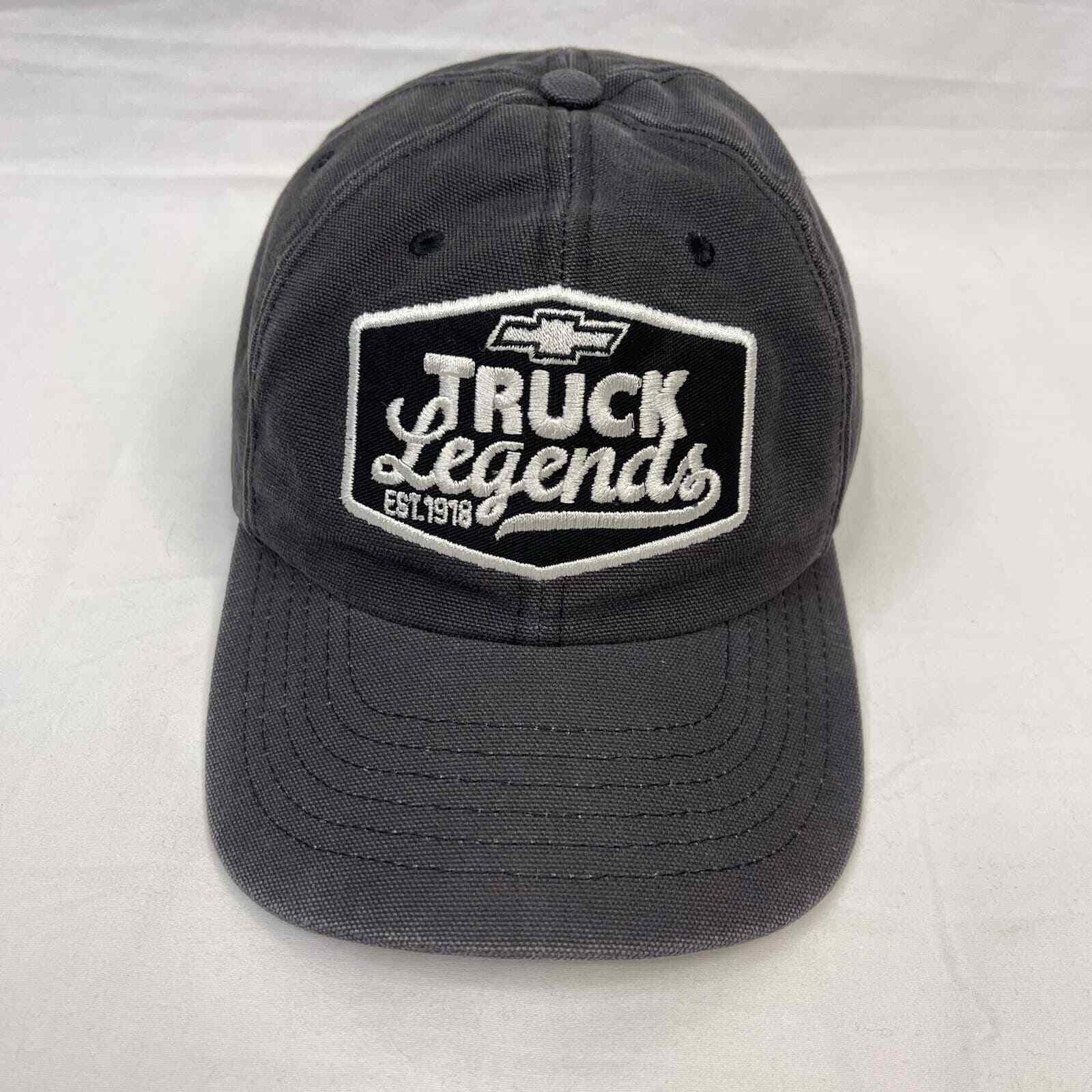 Chevy Truck Legends Gray Canvas Baseball Cap Hat Embr… - Gem