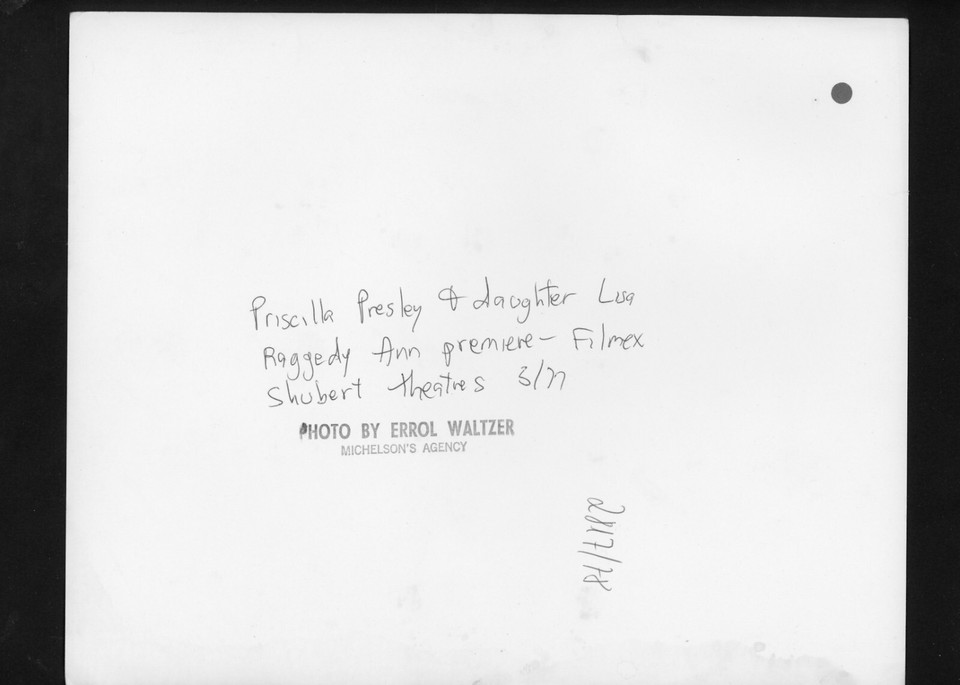 PRICILLA & LISA MARIE PRESLEY 1977 Original Type 1 Publicity Photo ...