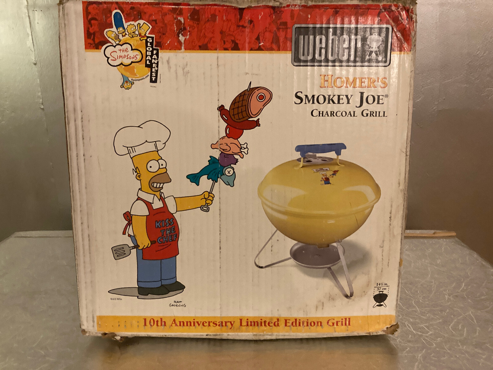 Weber Simpsons 10th Ann. Limited Edition Smokey Joe charcoal grill ...