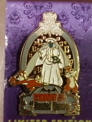 DISNEY PIN LE CHIP AND DALE AT THE HAUNTED MANSION GHOST BRIDE FRIDAY ...