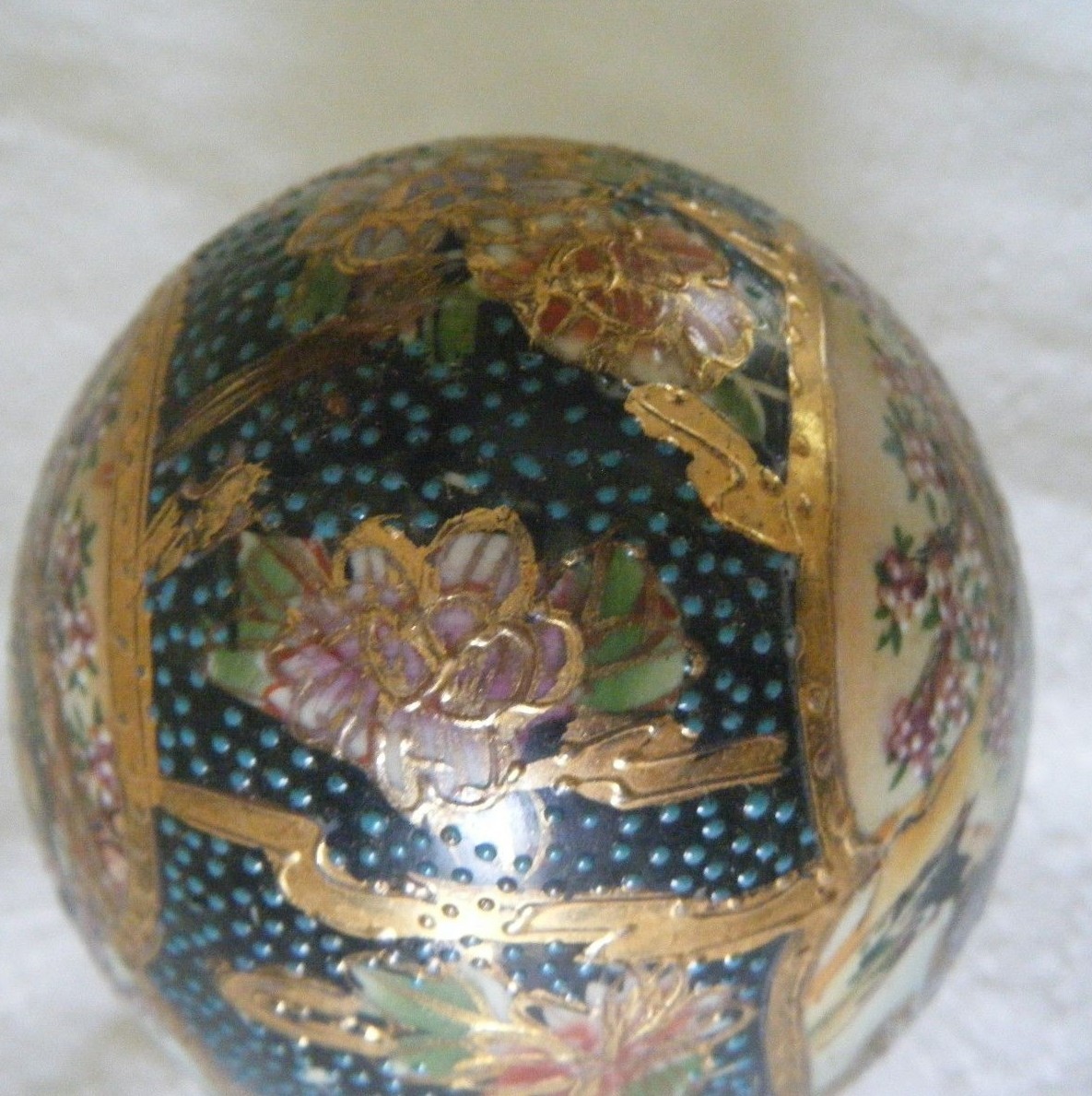 VINTAGE ROYAL SATSUMA EGG-HAND PAINTED-GOLD GILT-GEISHA GIRLS-WITH ...