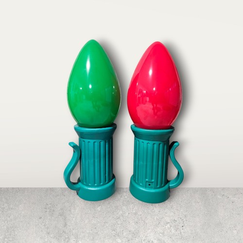 3 ft. Battery LED Jumbo Bulb Holiday Yard Decor Home Accents (Red+Green ...