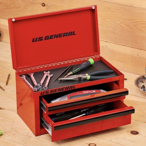 U.S. GENERAL Mini Tool Box RED, Drawer & Top Liners, Model # 72438, NEW ...