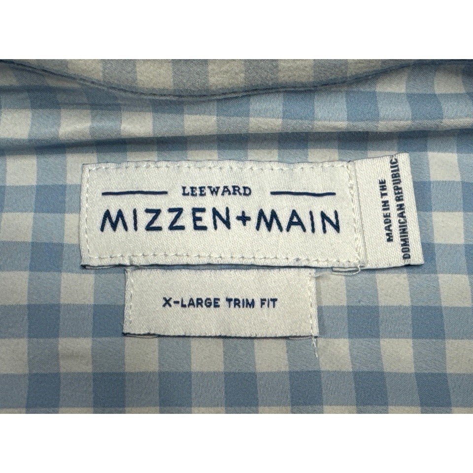 Mizzen+Main Leeward Men's Long Sleeve Blue Check Button Up Dress Shirt ...