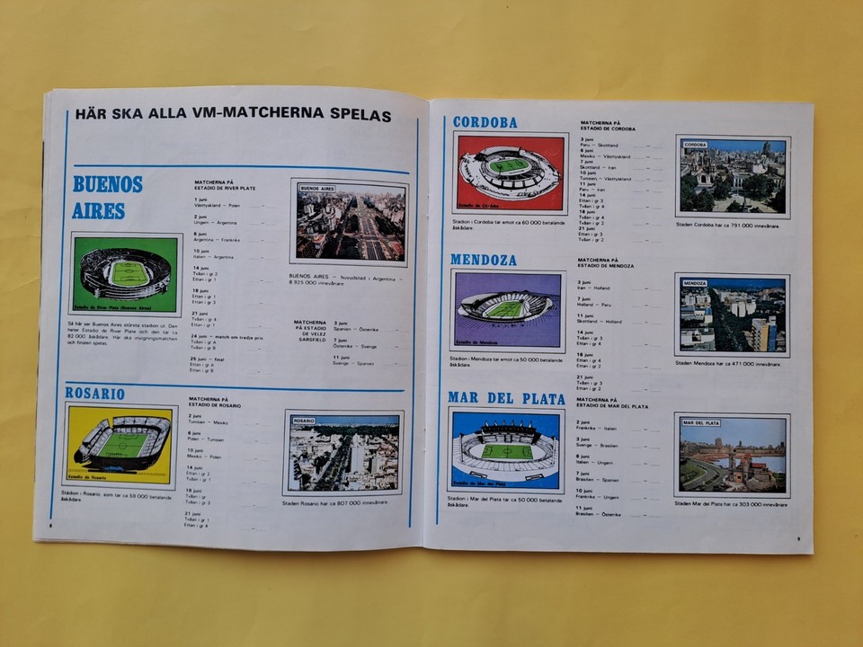 ALBUM PANINI ARGENTINA 78 WM WK WC 1978 WORLD CUP 100% COMPLETE SWEDEN ...