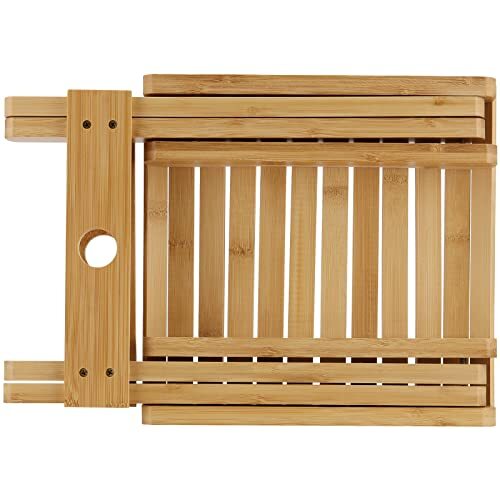 2 Pack 12 Inch Natural Bamboo Folding Step Stool Bench For Bathroom Spa ...