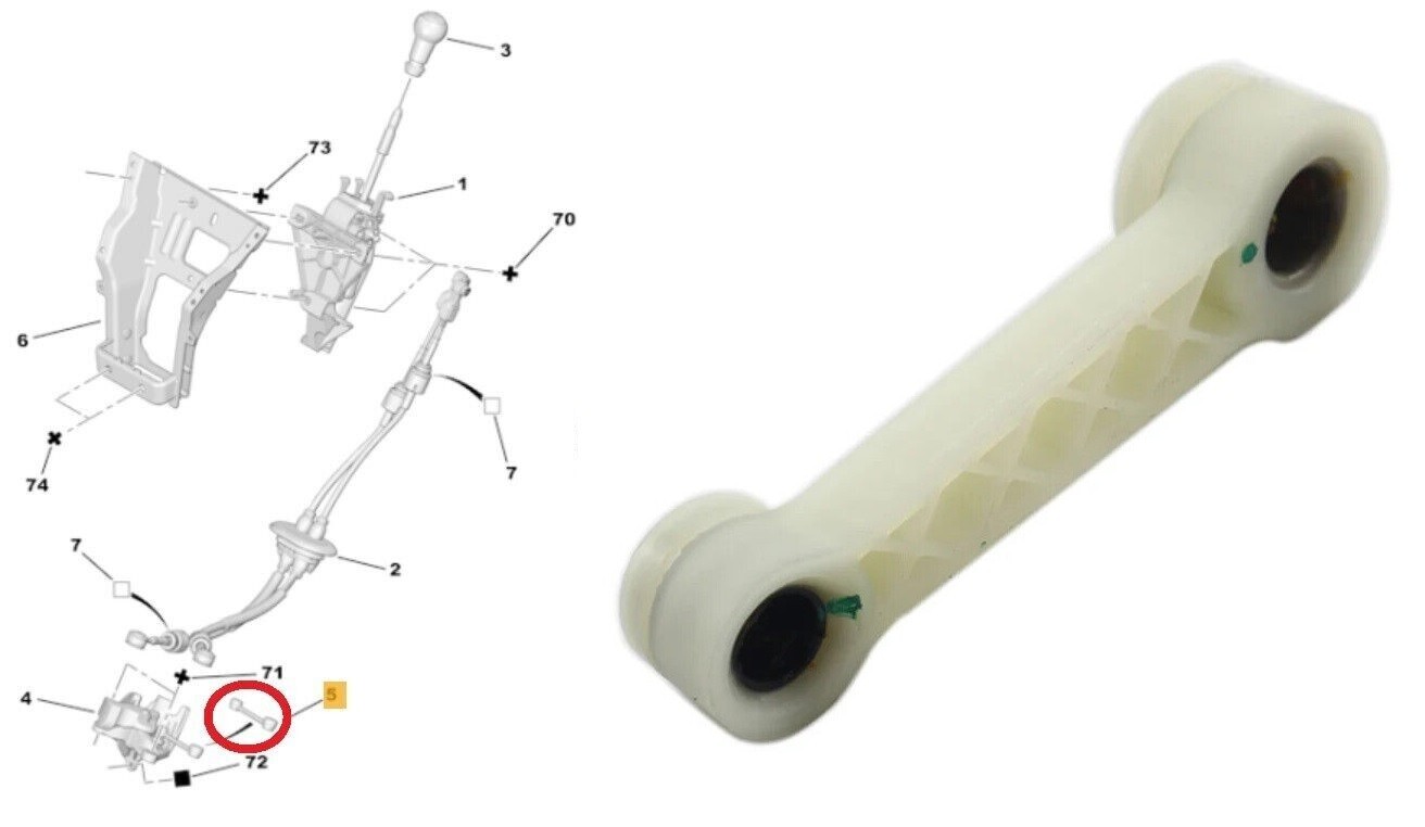 PEUGEOT 206 207 208 301 307 308 1007 GEAR LINK LINKAGE SELECTOR ROD ...