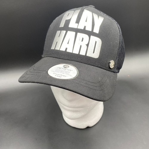 NEW Apana Yoga Play Hard Cap Hat Snapback Trucker NWT Black Fitness | eBay