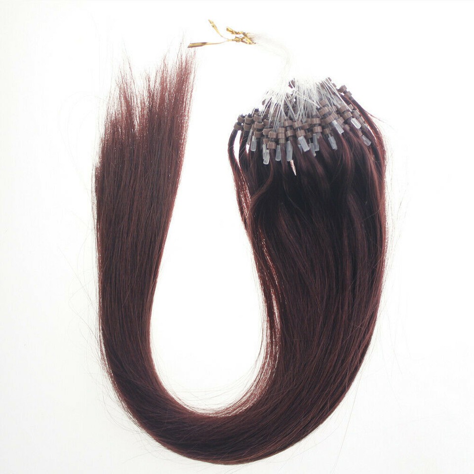 Micro Link Human Hair Extensions Micro Ring Beads Loop Tip Full Head ...