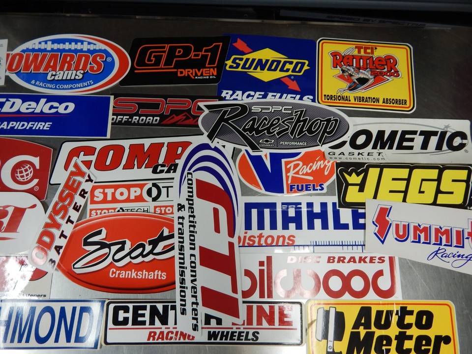 15 LARGE Vinyl Drag Race Racing Decals Grab Bag Stickers NHRA NASCAR ...