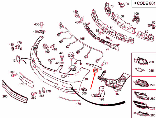 NEW MERCEDES-BENZ C W204 FRONT BUMPER RIGHT RAIL A2048810206 OEM | eBay